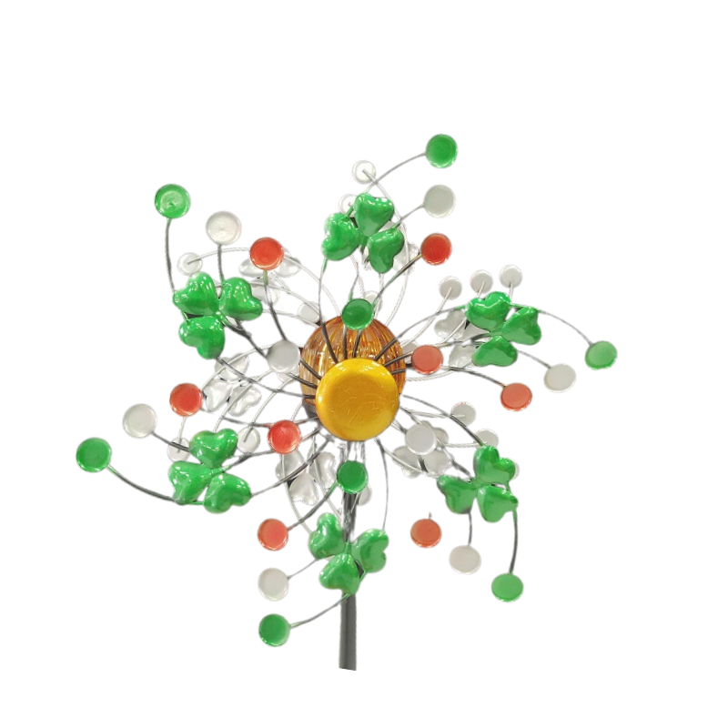 COLORS OF IRE SHAMROCK SOLAR SPINNING GARDEN STAKE: Bridgets of Erin